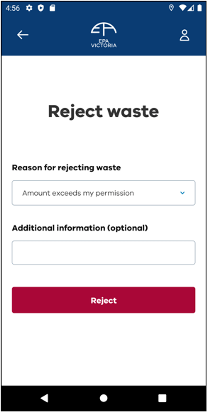 How a driver can reject grouped waste in the Waste Tracker app | epa ...
