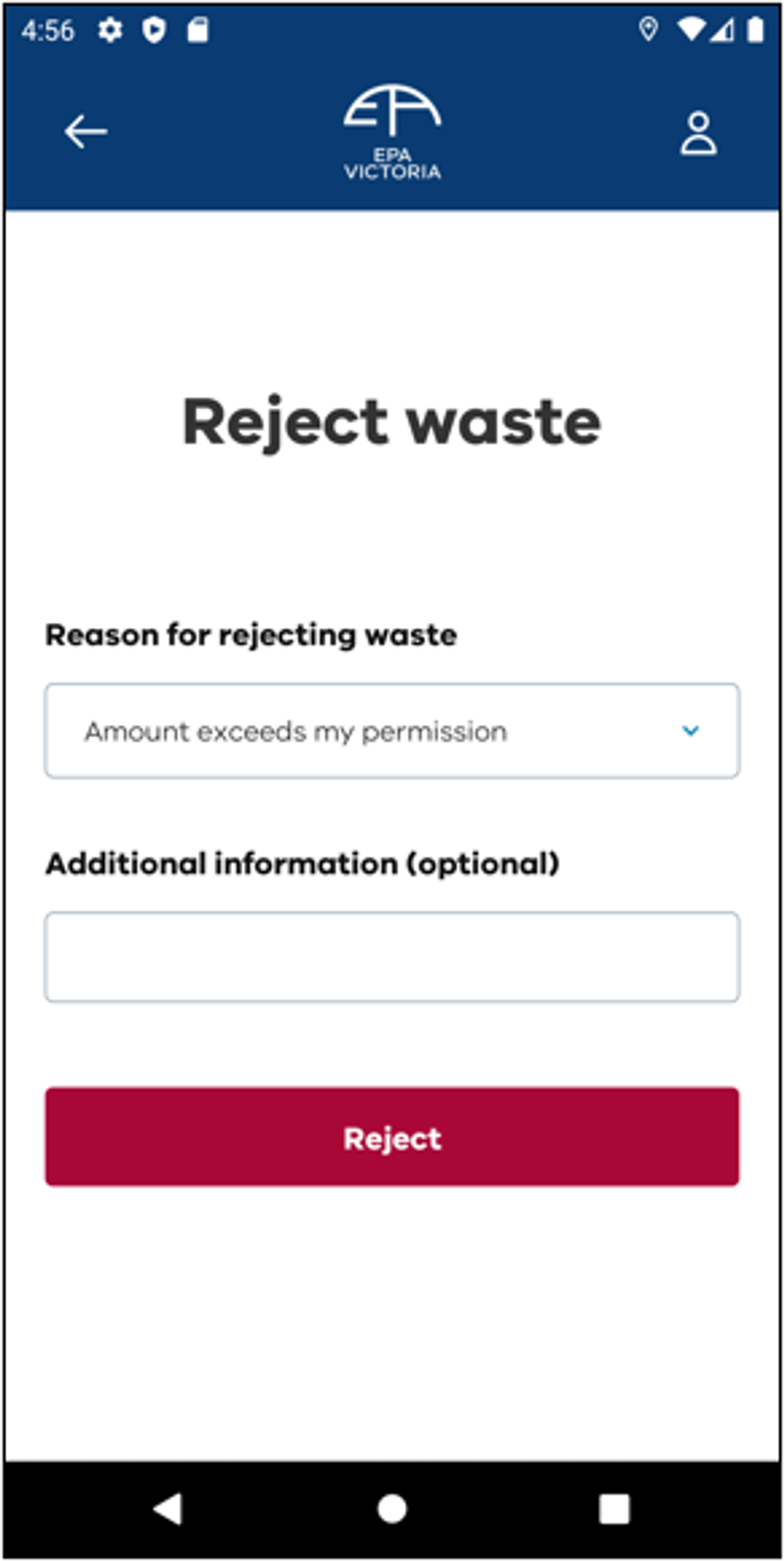 How a driver can reject a waste record in the Waste Tracker app | epa ...