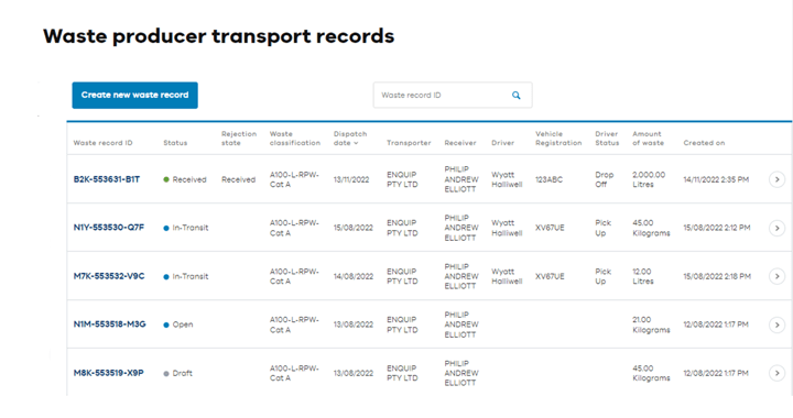 How to create a waste record using Waste Tracker | epa.vic.gov.au