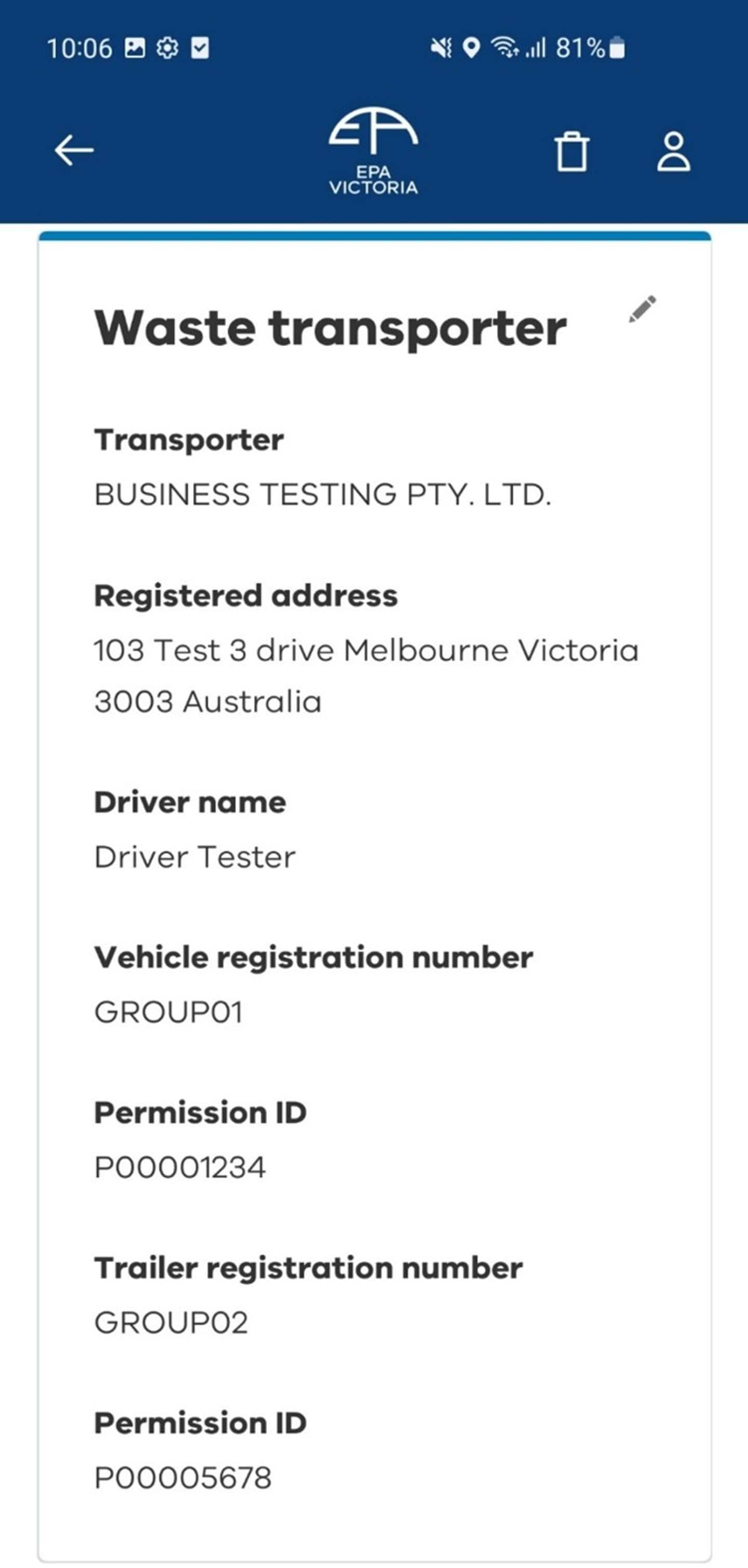 How a driver can assign a vehicle in the Waste Tracker app | epa.vic.gov.au
