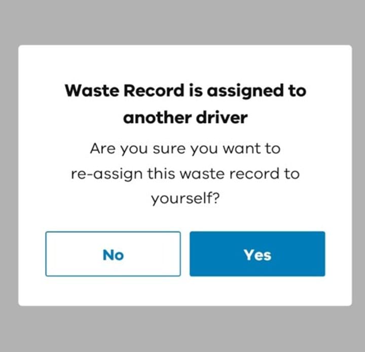 How a driver can self-assign a waste record in the Waste Tracker app ...