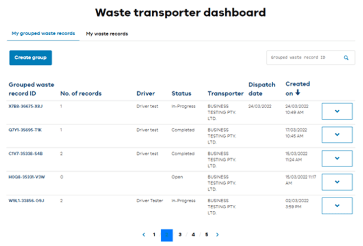 How to email a grouped waste record using waste tracker | epa.vic.gov.au