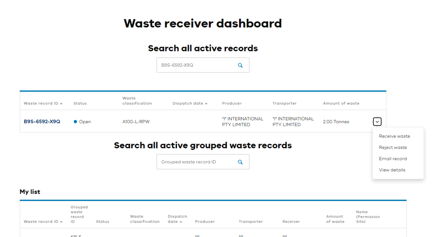 How a receiver can receive waste using Waste Tracker | epa.vic.gov.au
