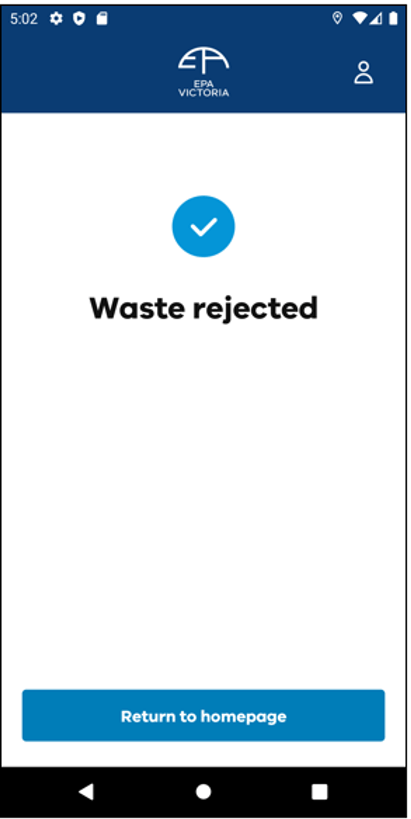 How a receiver can reject waste in Waste Tracker app | epa.vic.gov.au