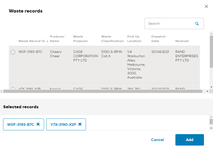 How a transporter can create and assign a grouped waste record using ...
