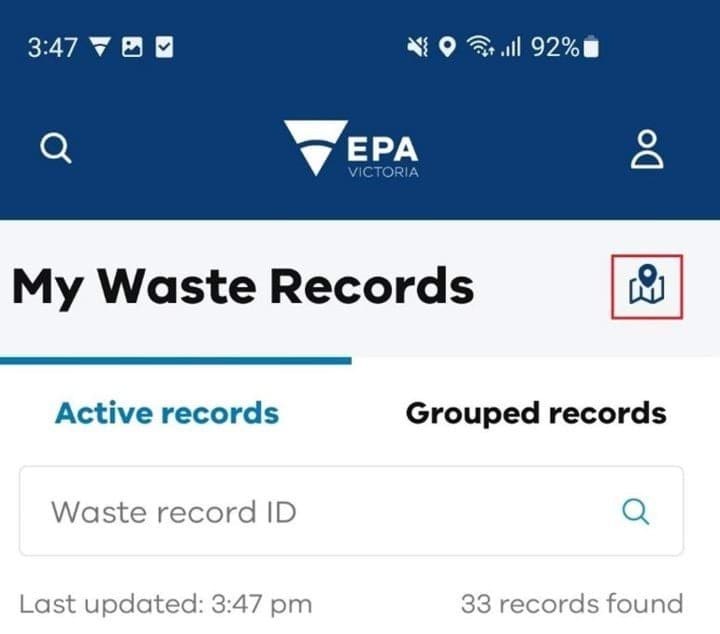 How to view waste records on a map in the waste tracker app | epa.vic ...