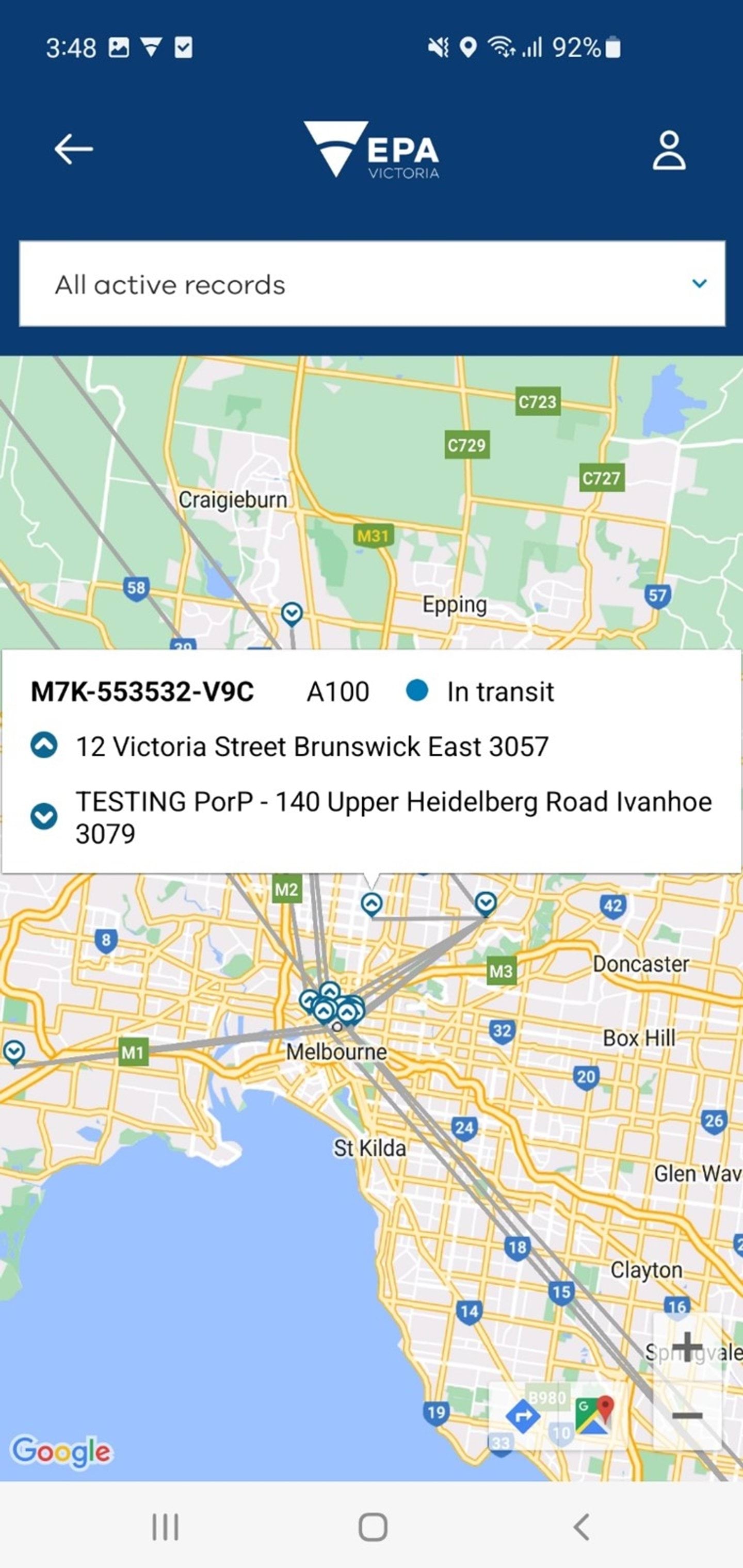 How to view waste records on a map in the waste tracker app | epa.vic ...